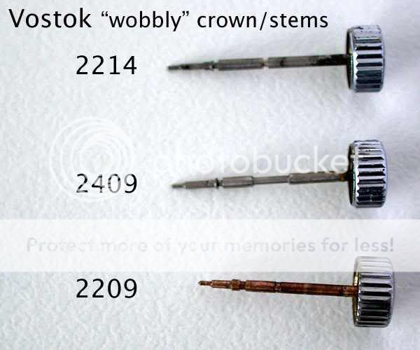 Vostok "wobbly" crown/stem comparison picture | WatchUSeek Watch Forums