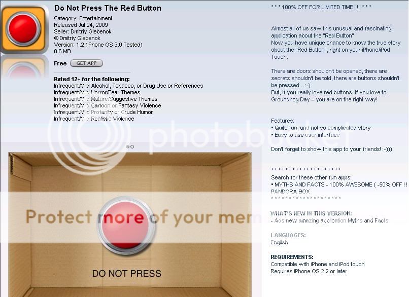 Do not press the red button | Viết bởi SnowAngel2512